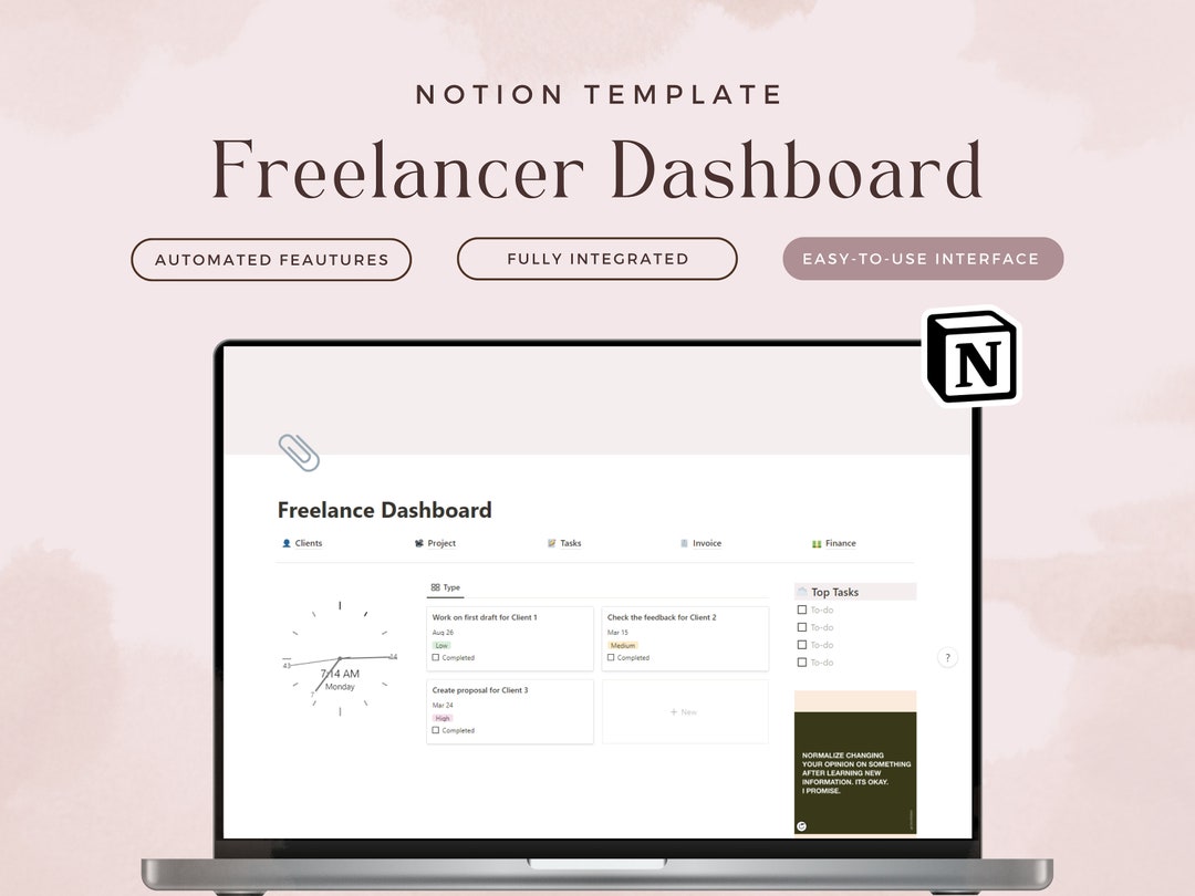 Freelancer Business Dashboard, CRM Client Tracker, Project Management ...