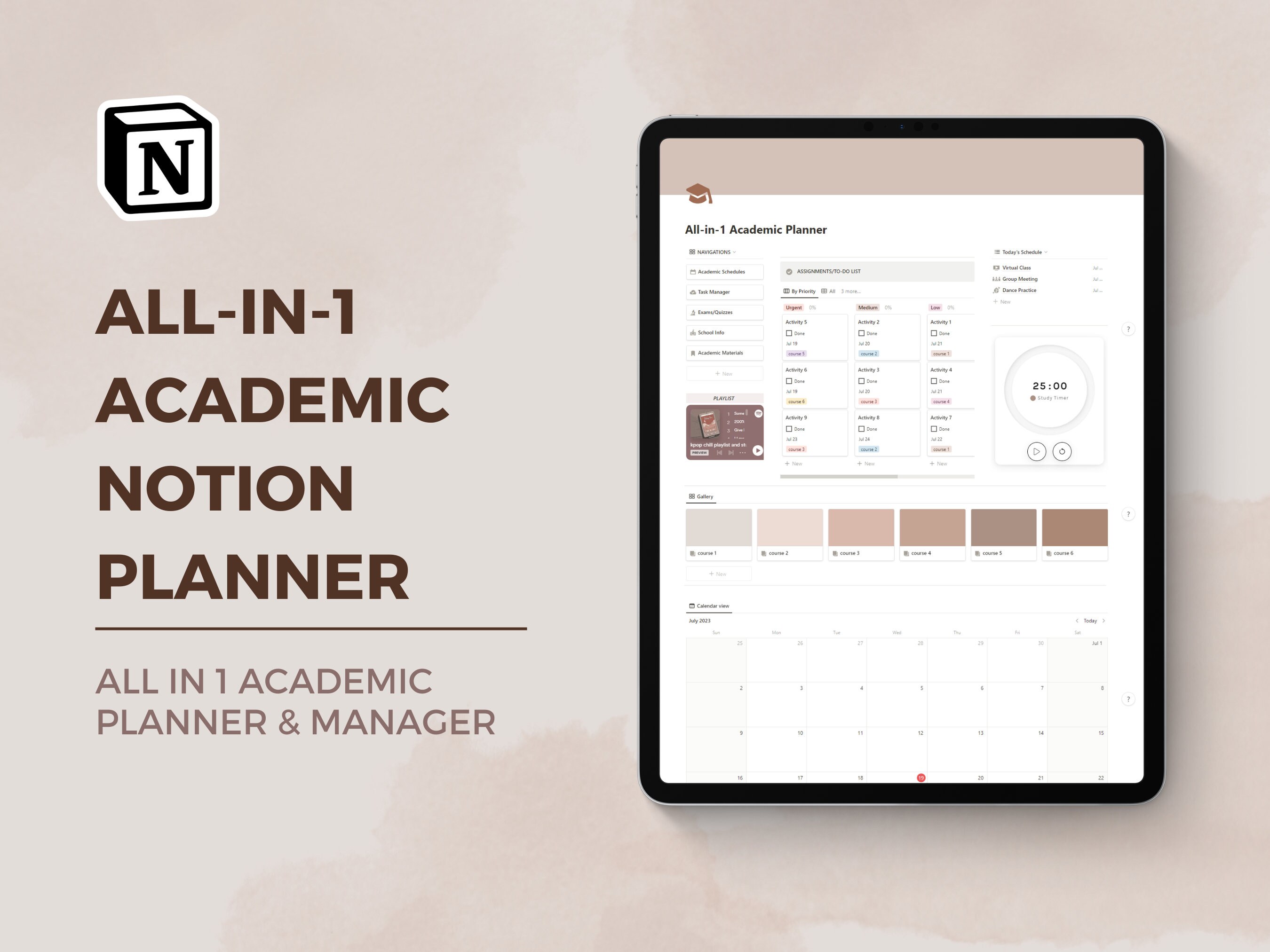 All in One Academic Planner, Student Notion Template, School Planner ...