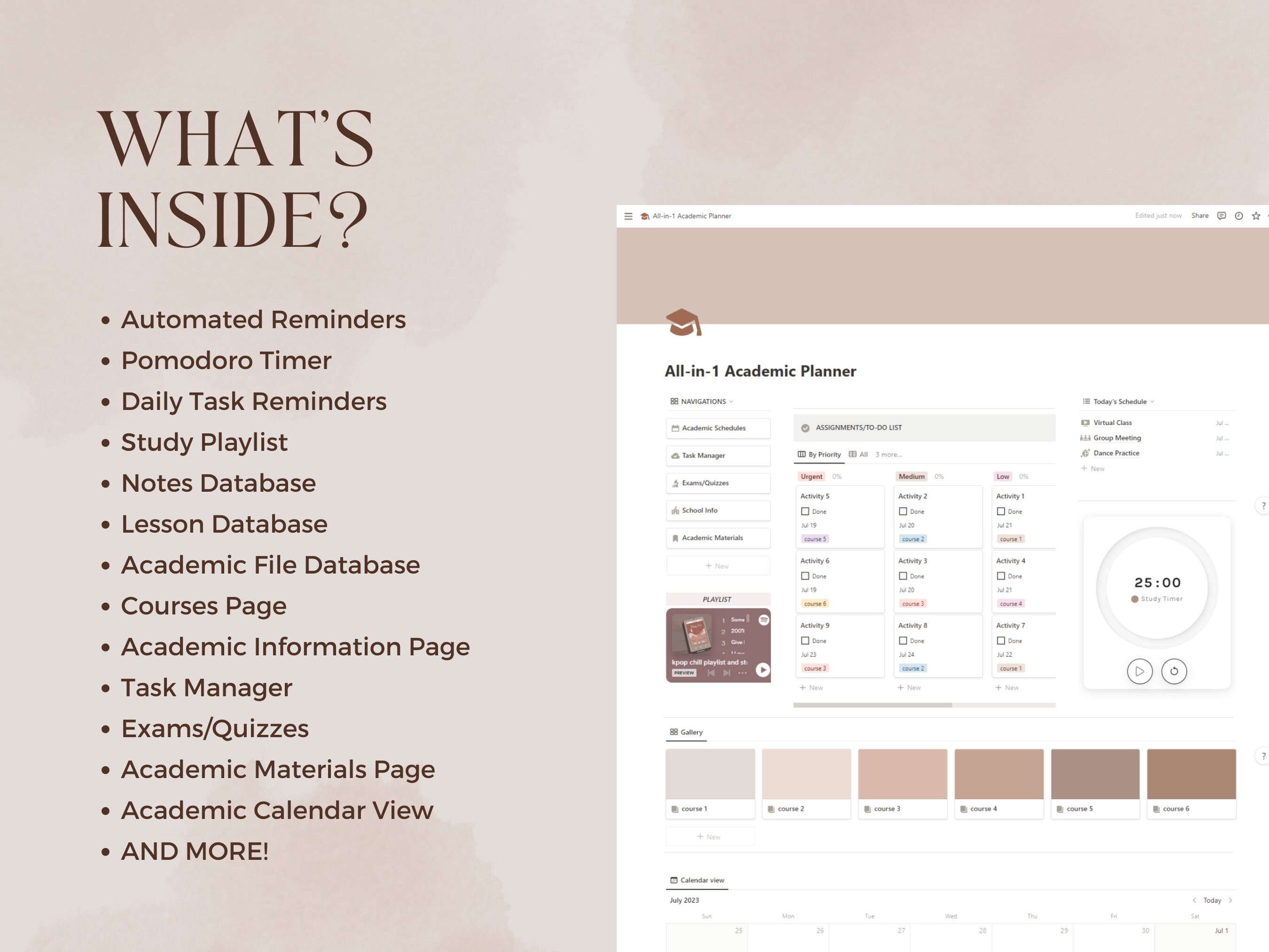 All in One Academic Planner, Student Notion Template, School Planner ...