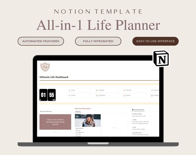 Notion Template - 2024 Dream Life Planner, Life Coaching Session in One ...