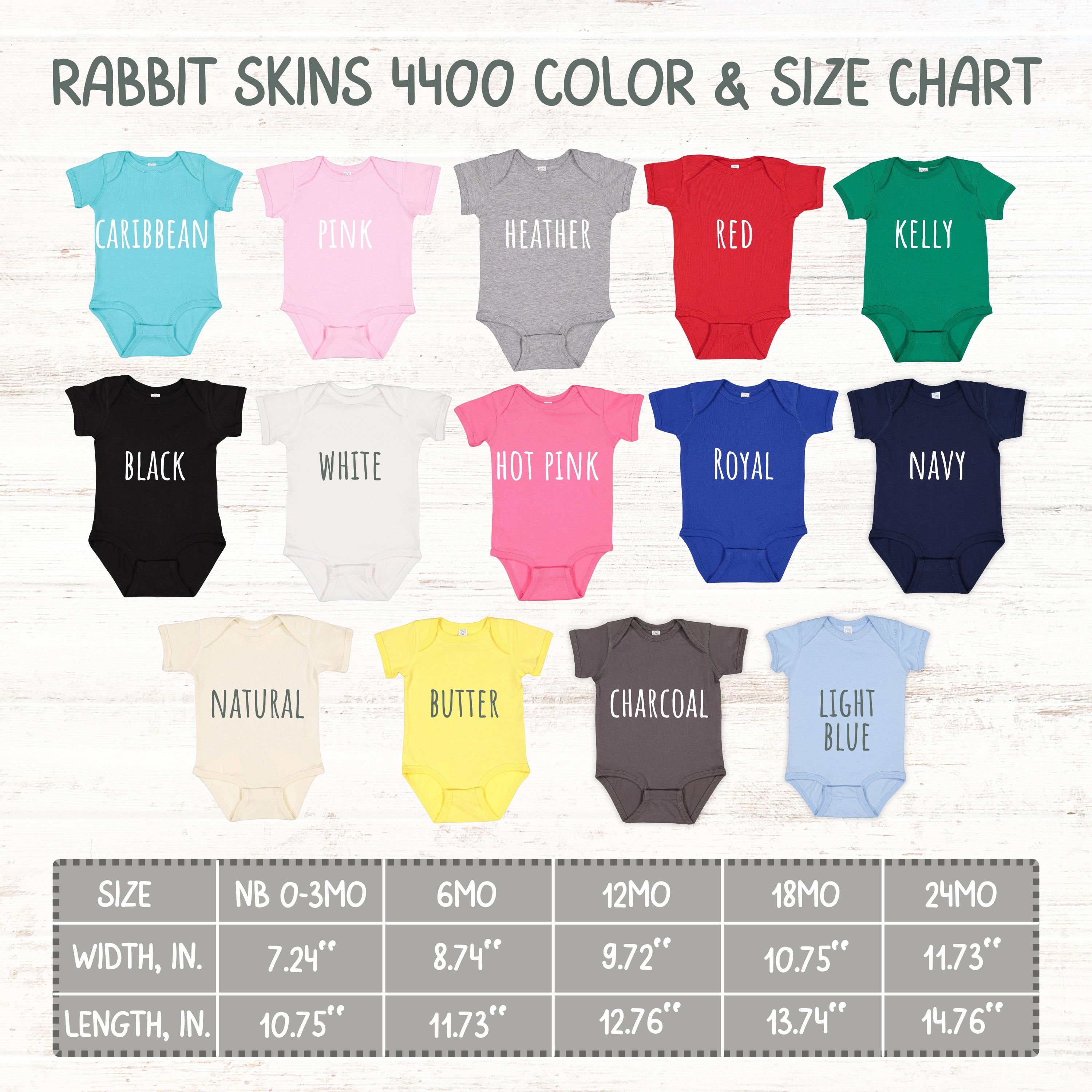 Rabbit Skins 4400 Size Chart Color Chart Infant Fine Jersey Bodysuit ...