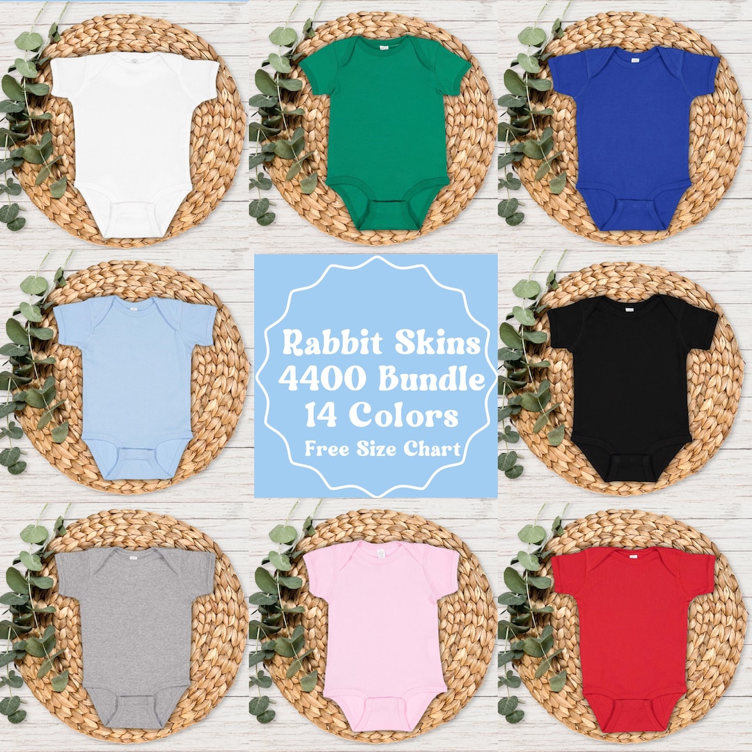 Rabbit Skins 4400 Infant Fine Jersey Bodysuit Mockup Bundle 4400 Mockup ...