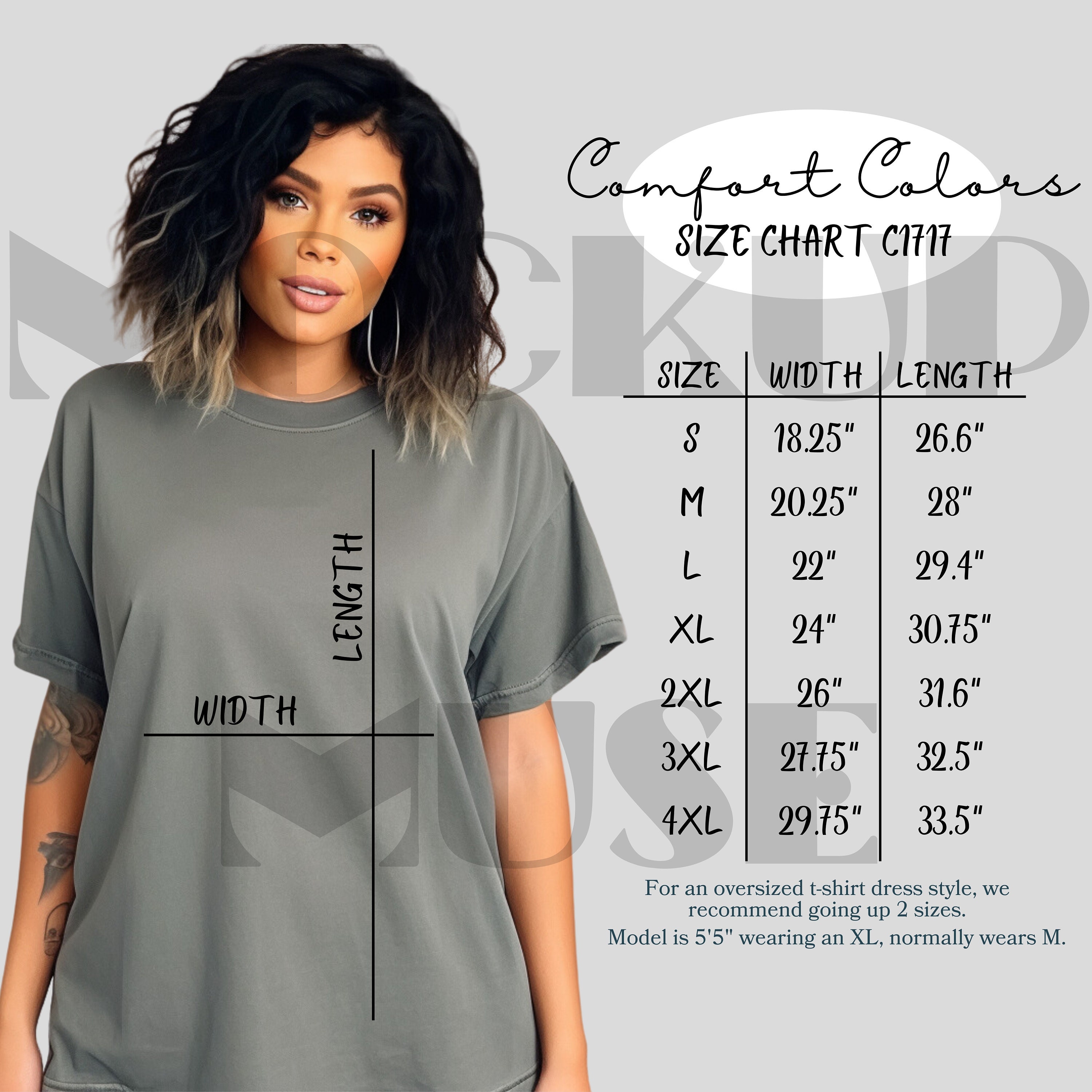 Comfort Colors Size Chart Unisex Comfort Colors Size Chart - Etsy