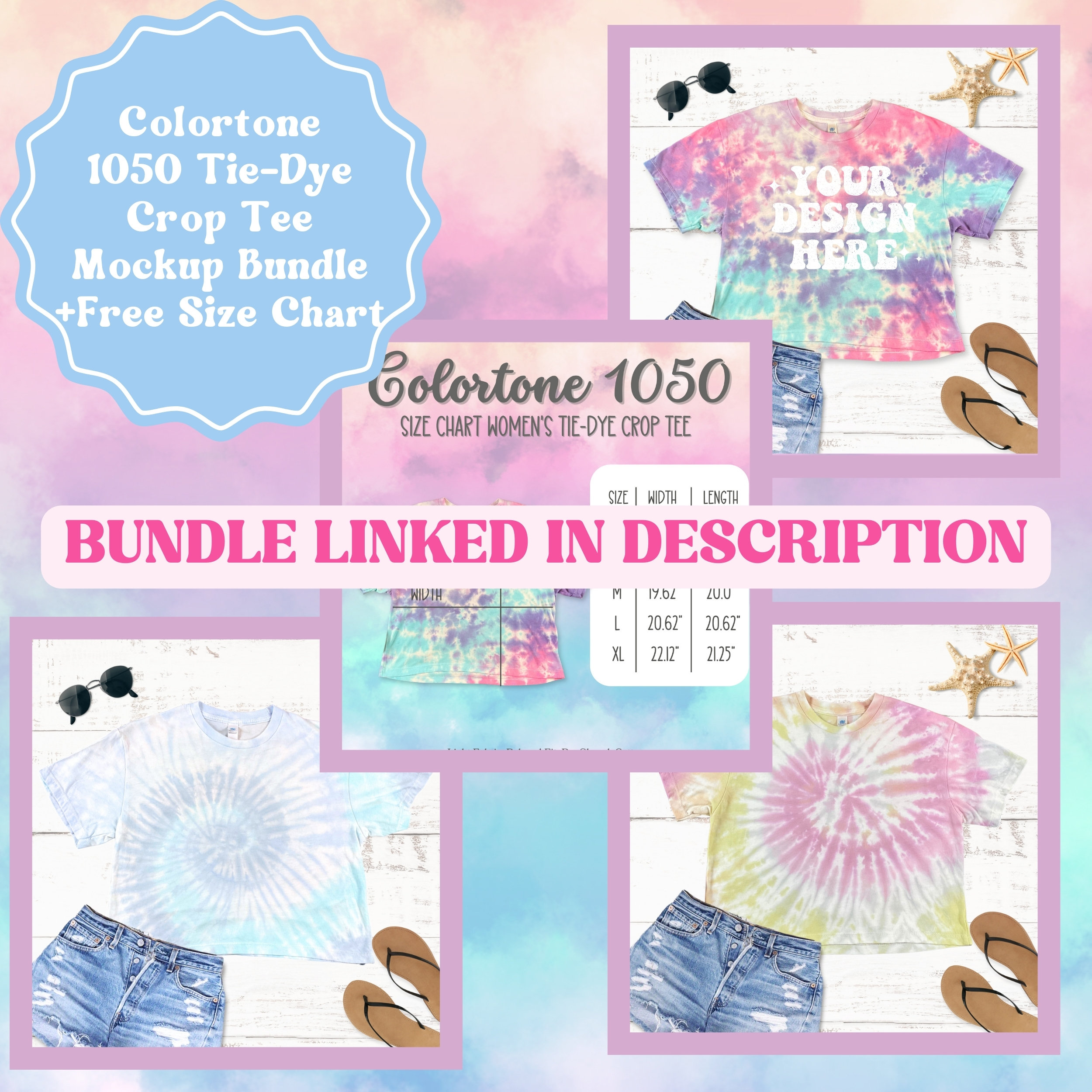 Colortone 1050 Mockup, Lagoon Mockup, Tie Dye Mockup, Crop Top Mockup ...