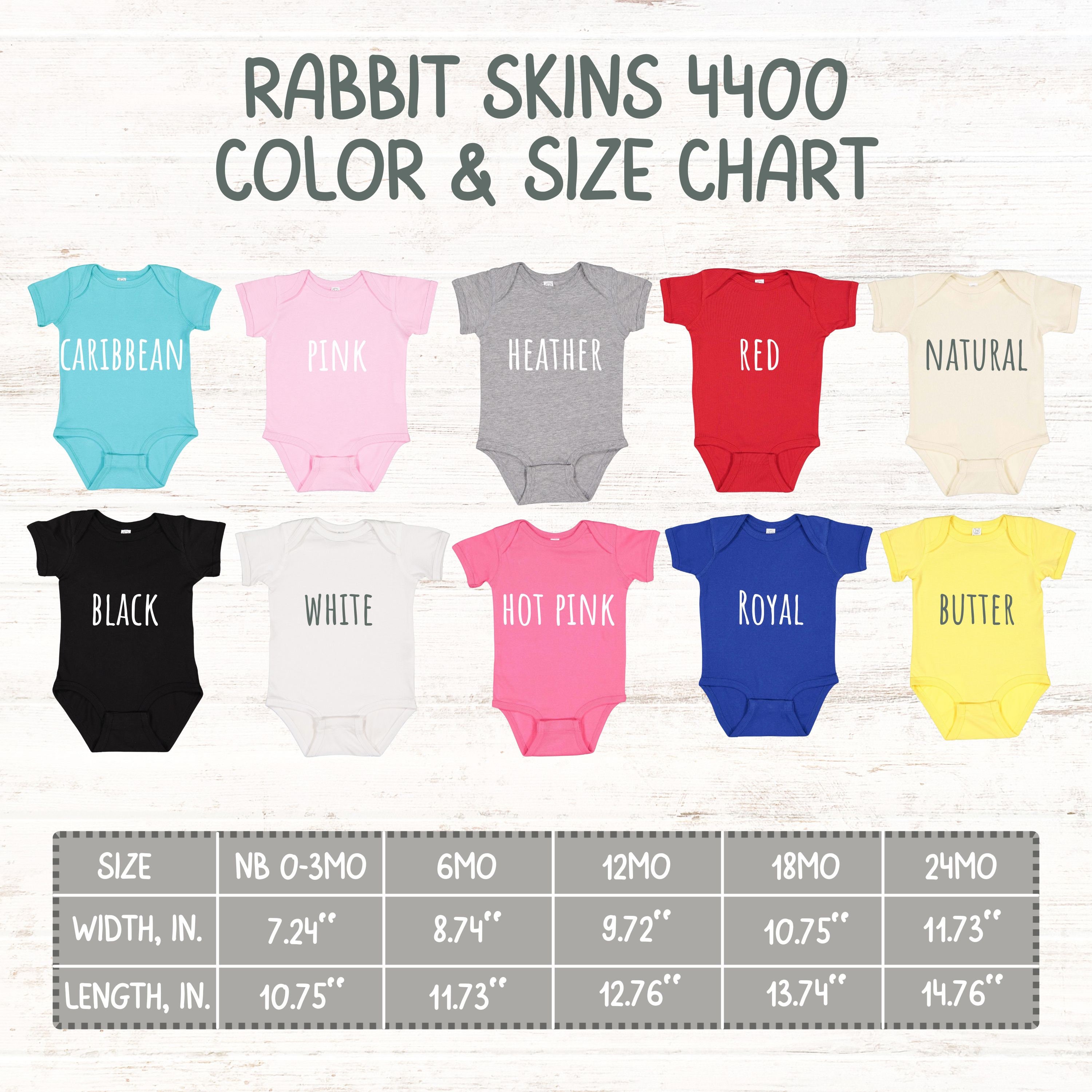 Rabbit Skins 4400 Size Chart Color Chart Infant Fine Jersey Bodysuit ...