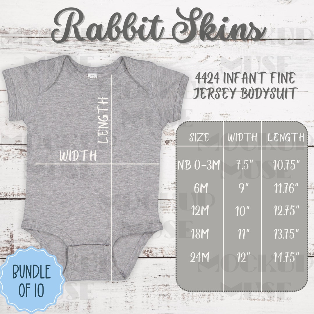 Rabbit Skins 4424 Size Chart Bundle Infant Bodysuit Sizing Guide Rabbit ...