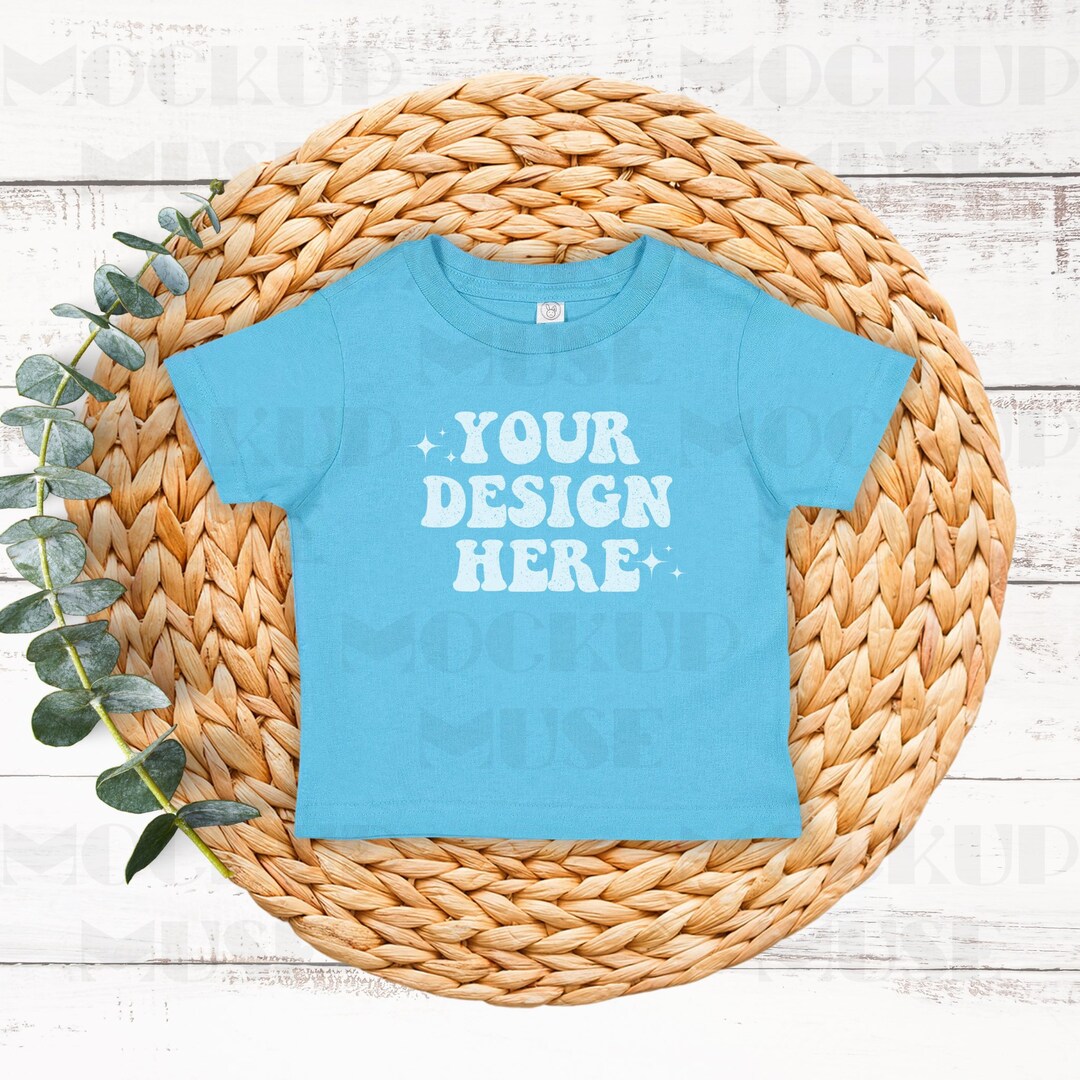 Aqua Kaninchenfelle 3321 Mockup Kleinkind Fein Jersey T-Shirt Mockup ...