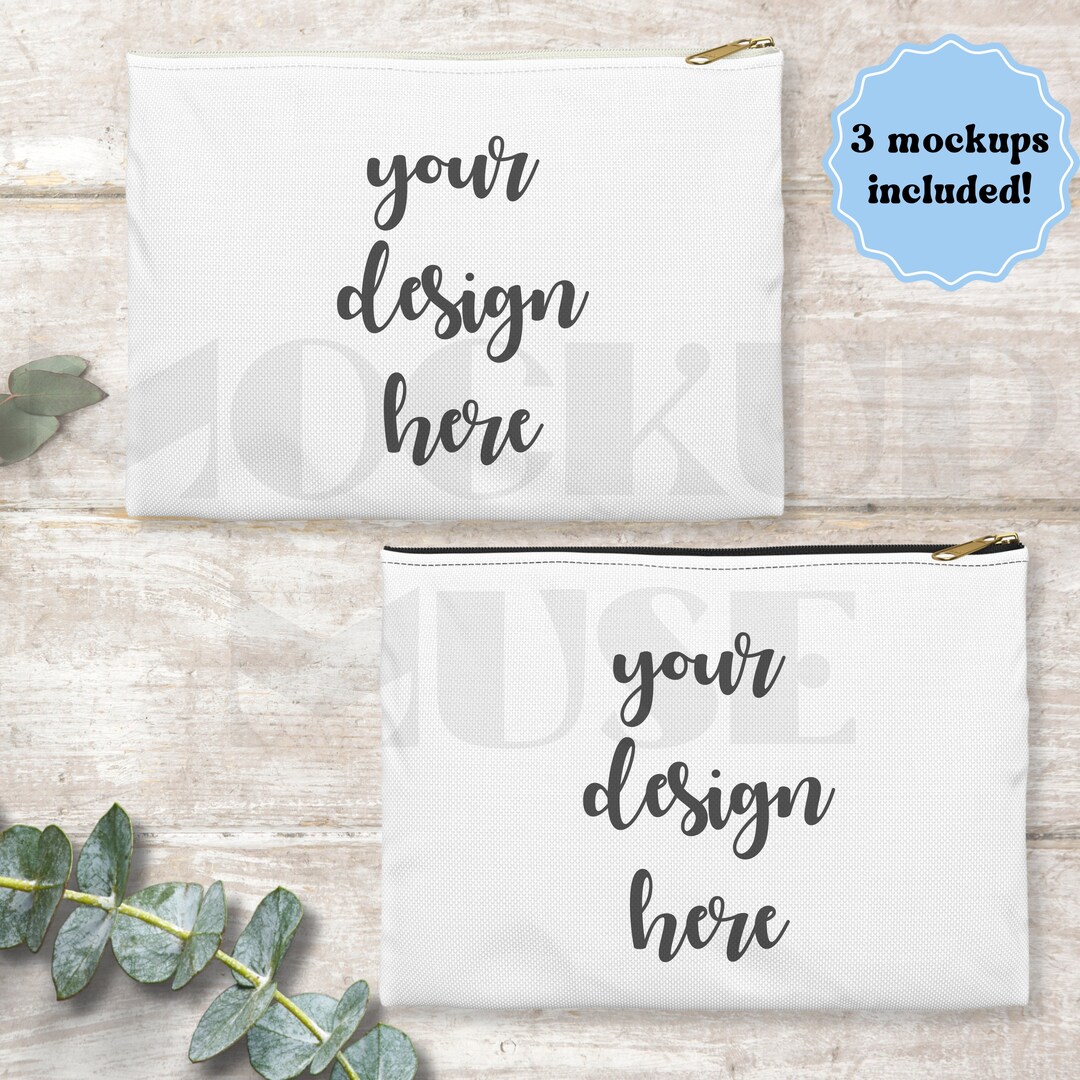Accessory Pouch Mockup, Printify Pouch Mockup, Zippered Makeup Bag Mockup, Makeup Bag Mockup ...