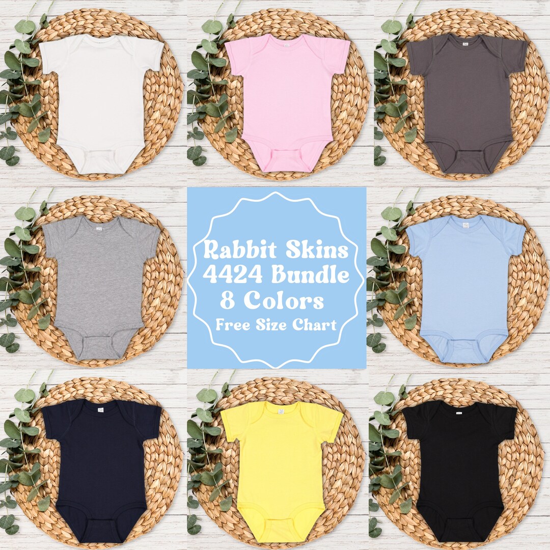Rabbit Skins 4424 Infant Fine Jersey Bodysuit Mockup Bundle, 4424 ...