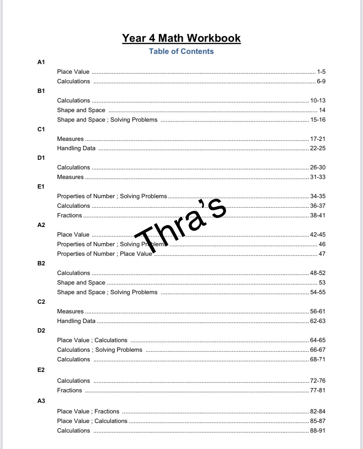 Year 4 Maths Worksheet - Etsy