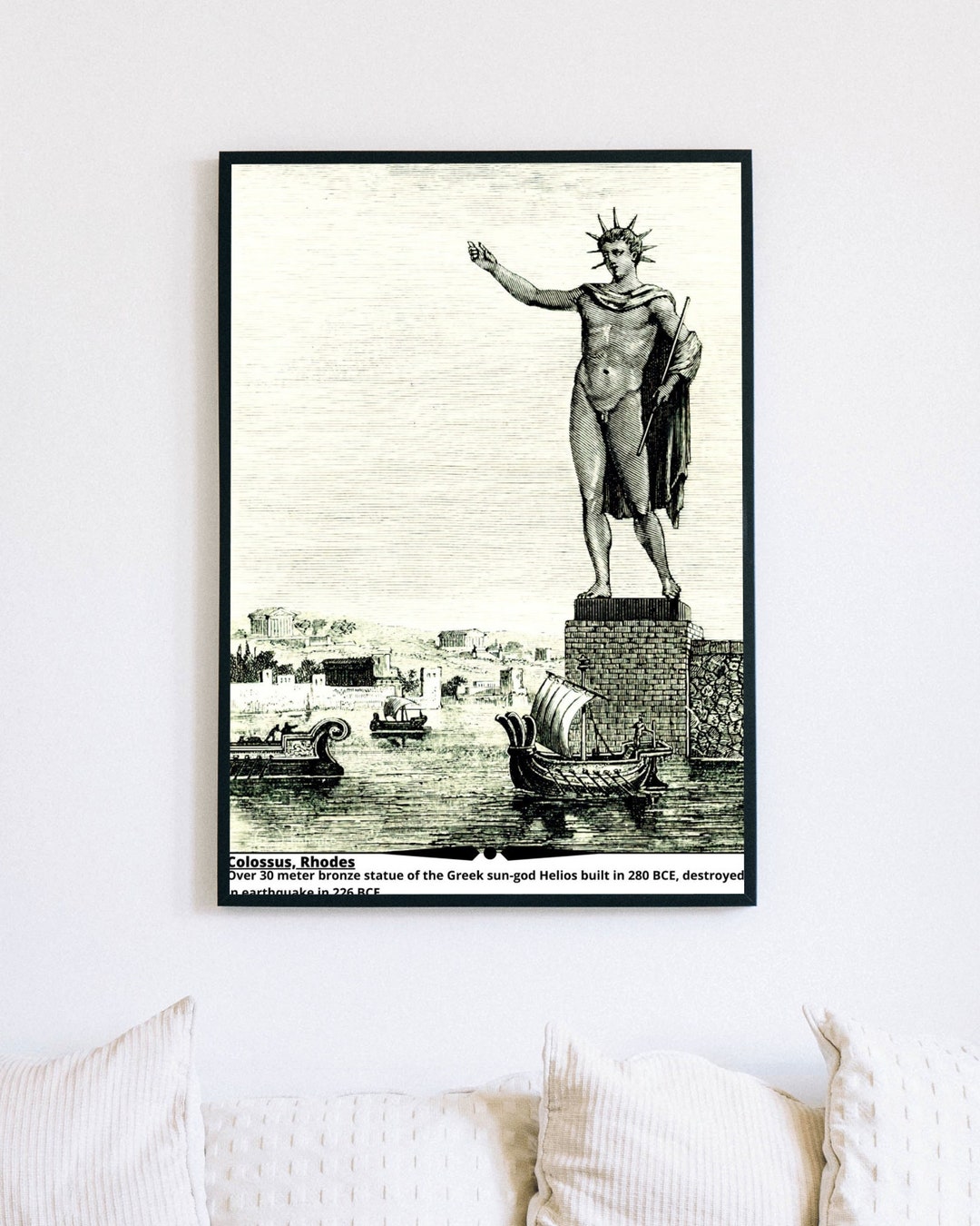 Colossus of Rhodes Poster, Rhodes, Greece, Wonders of the World, Travel ...