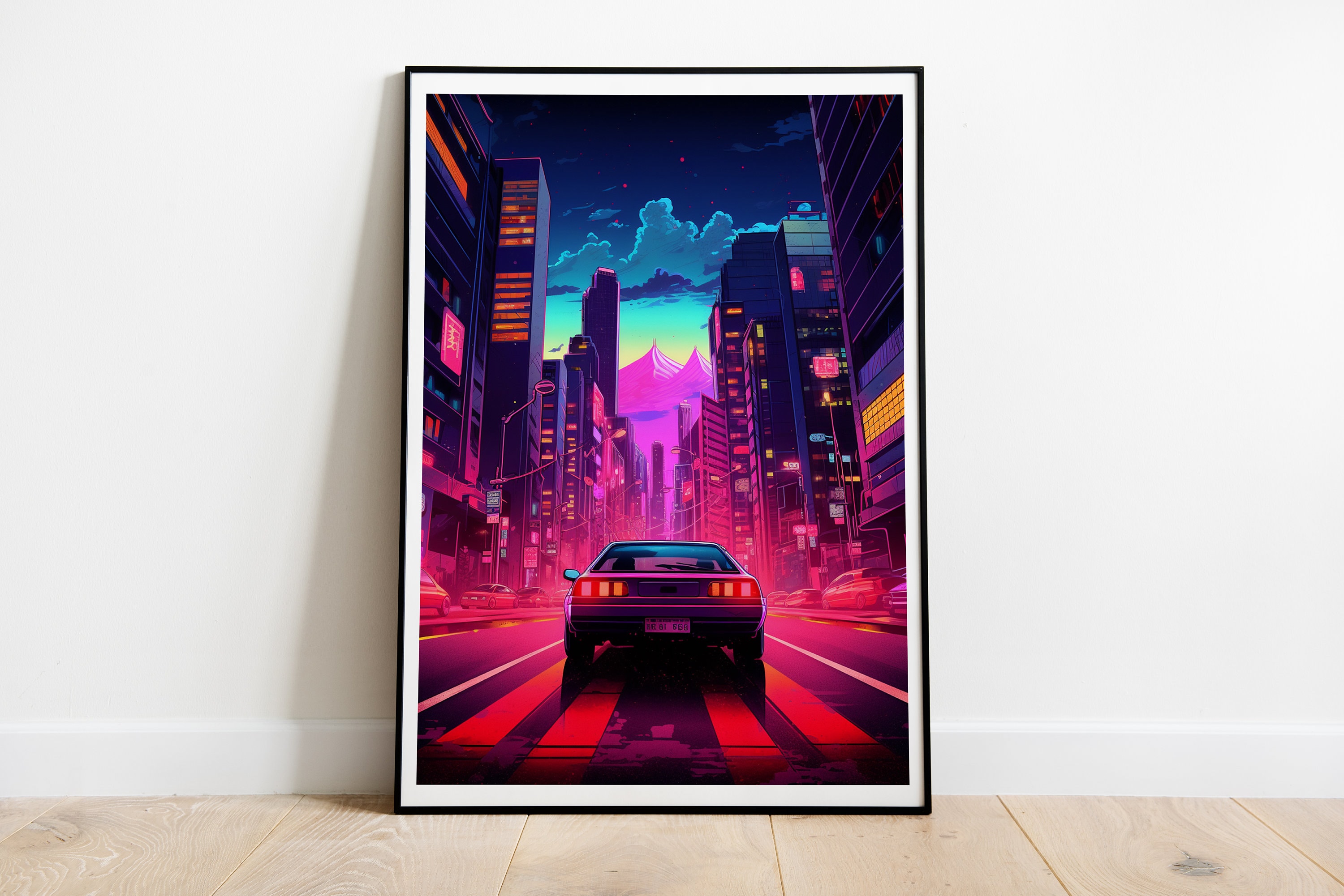 Japanese Street Racing Neon Tokyo Poster Japan Nighttime - Etsy