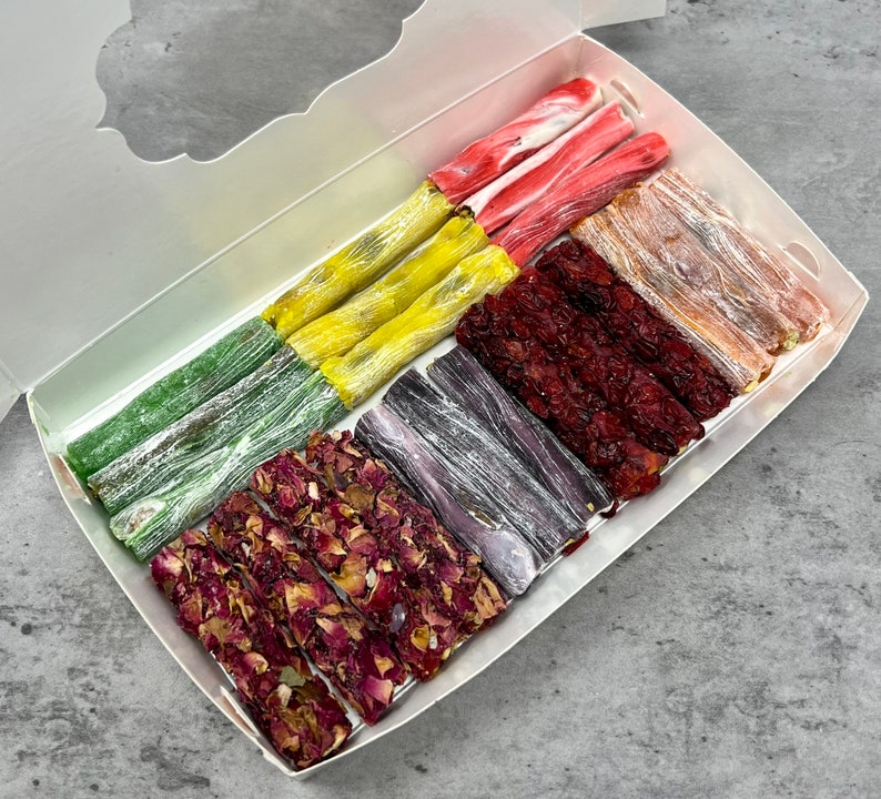 Turkish Delight Lokum Mix Box Fingers Mango, Lemon, Pomegranate, Apple ...