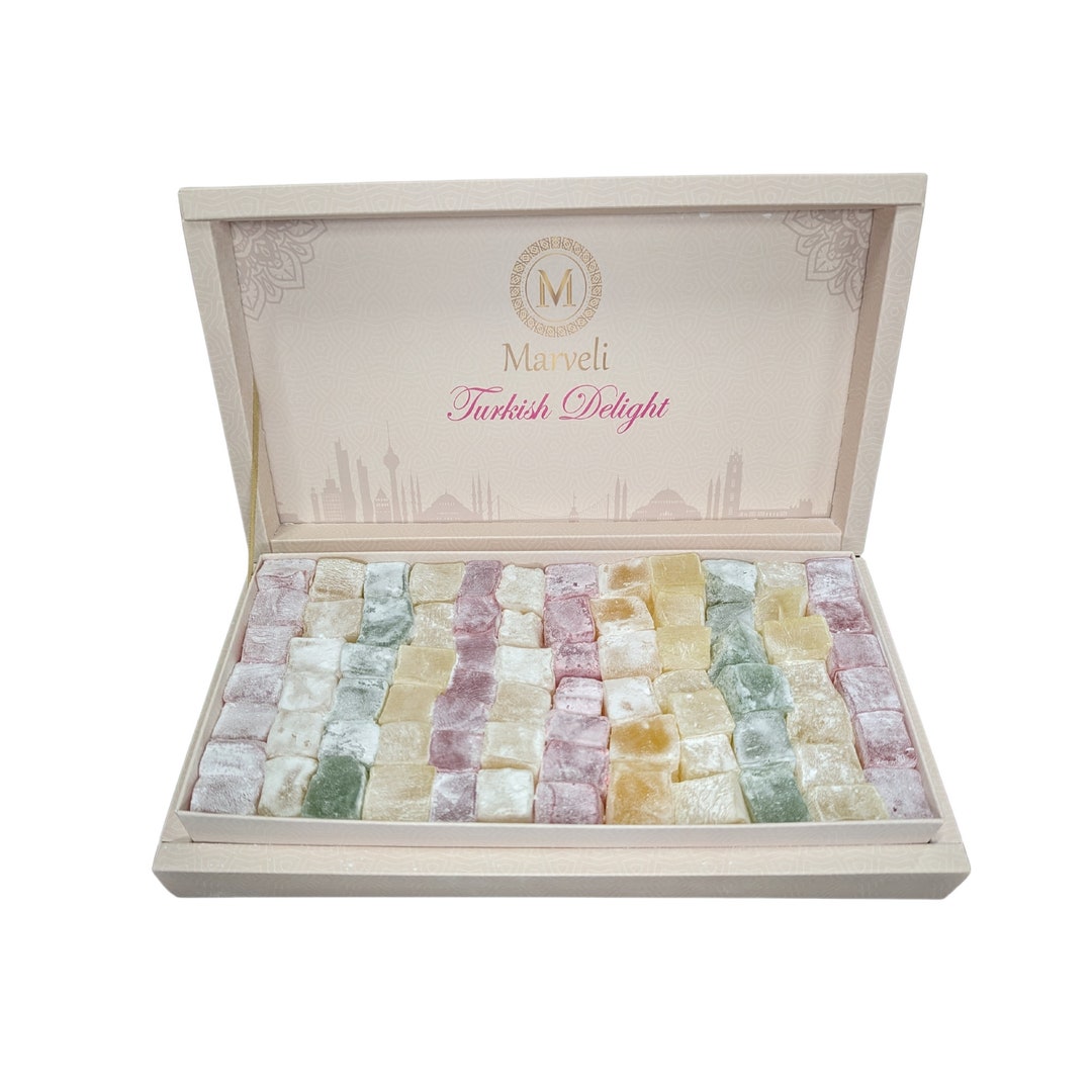 Turkish Delight Gift Box Lokum Cube Mix or Rose Cubes Handcrafted ...