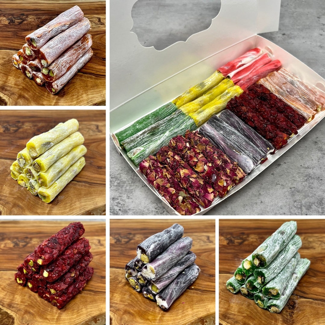Turkish Delight Lokum Mix Box Fingers Mango, Lemon, Pomegranate, Apple ...