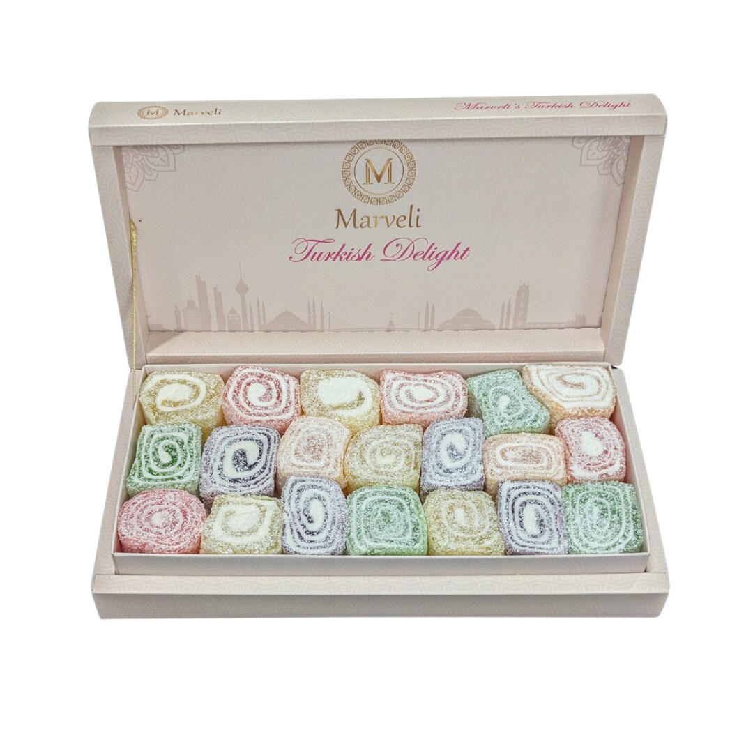 Turkish Delight Gift Box Lokum Cube Mix or Rose Cubes Handcrafted ...