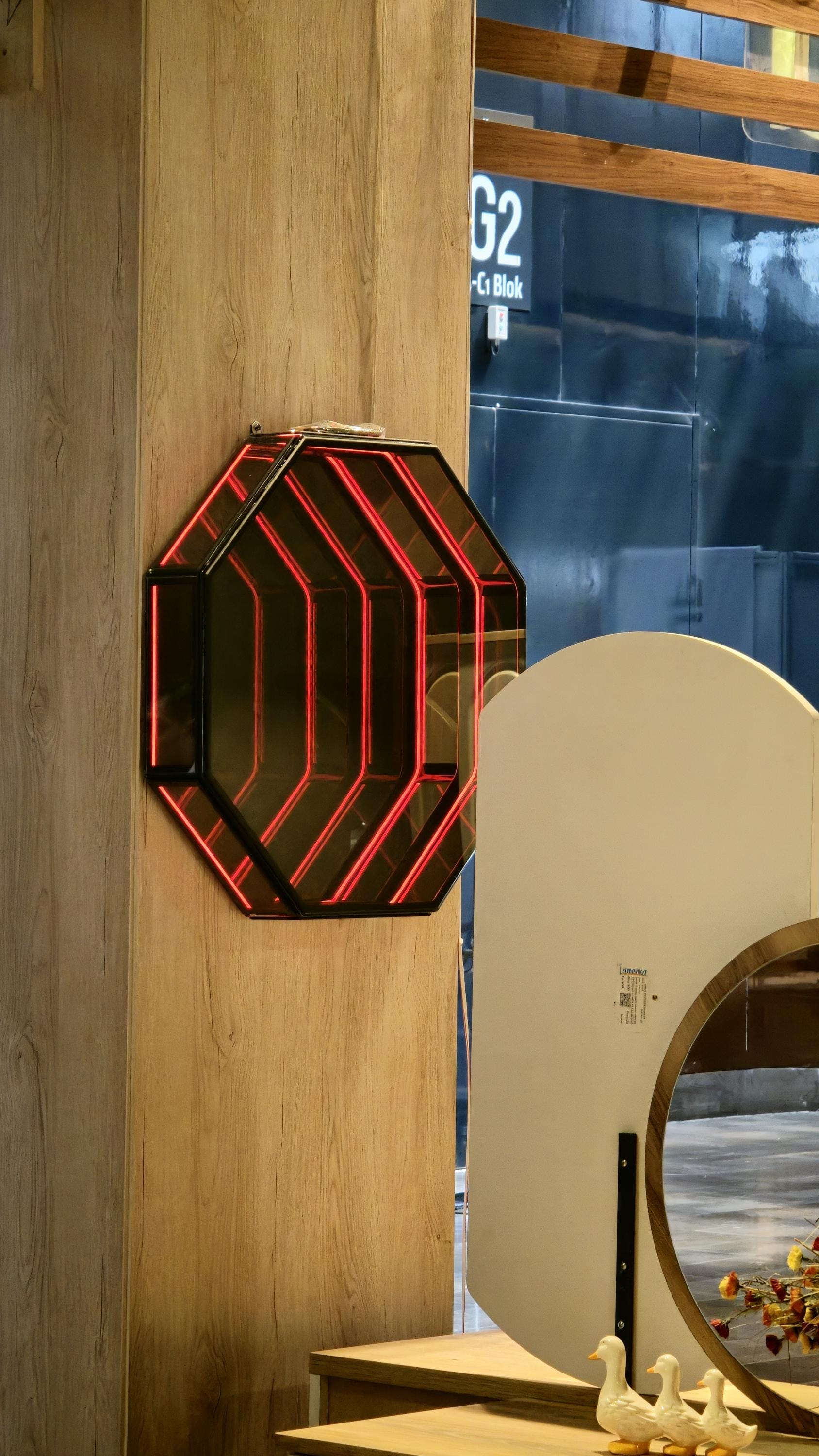 LED Infinity Mirror Wall Art – Geometric Octagon Lighted Wall Decor ...