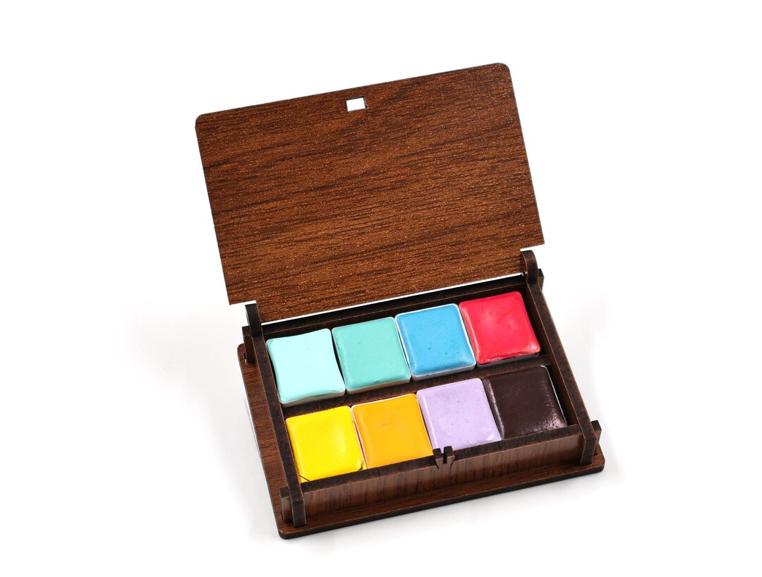 Şemse Handmade TBS04 8 Spring Colors Handmade Watercolor Set 1/2 Pan ...