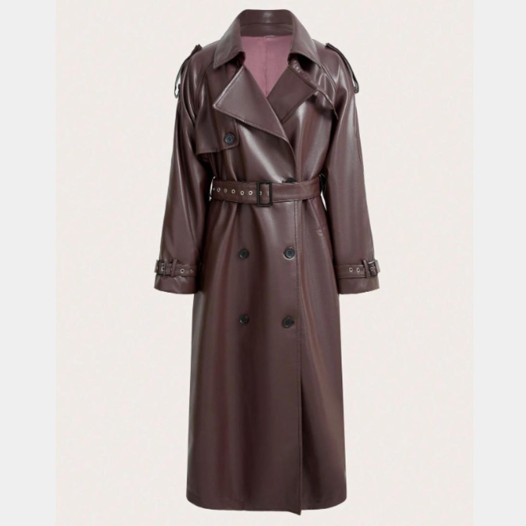 Custom Leather Trench Coat, Full Length Winter Jacket - Etsy