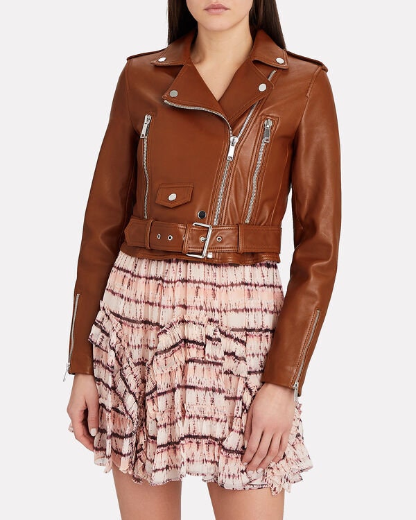 Women's Crop Leather Moto Jacket Slim Fit Biker Jacket - Etsy