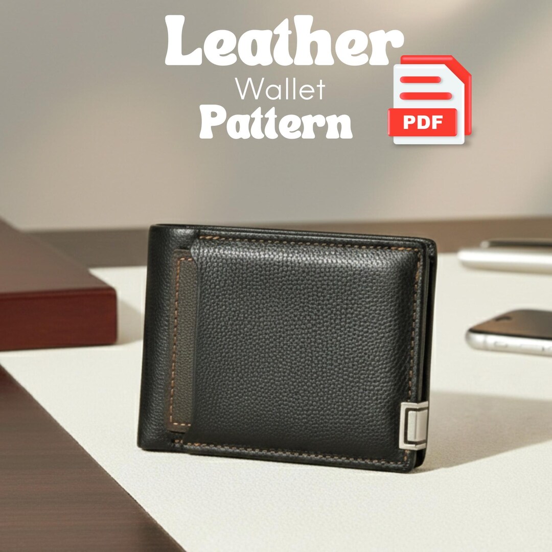 Bifold Leather Wallet Pattern, DIY Leathercraft Template (PDF Download ...