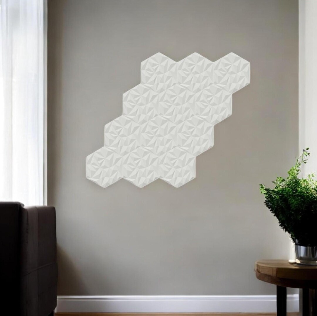 Set of 5 Units Hexagonal 3D Wall Panel Faceted Modern Decor - Etsy