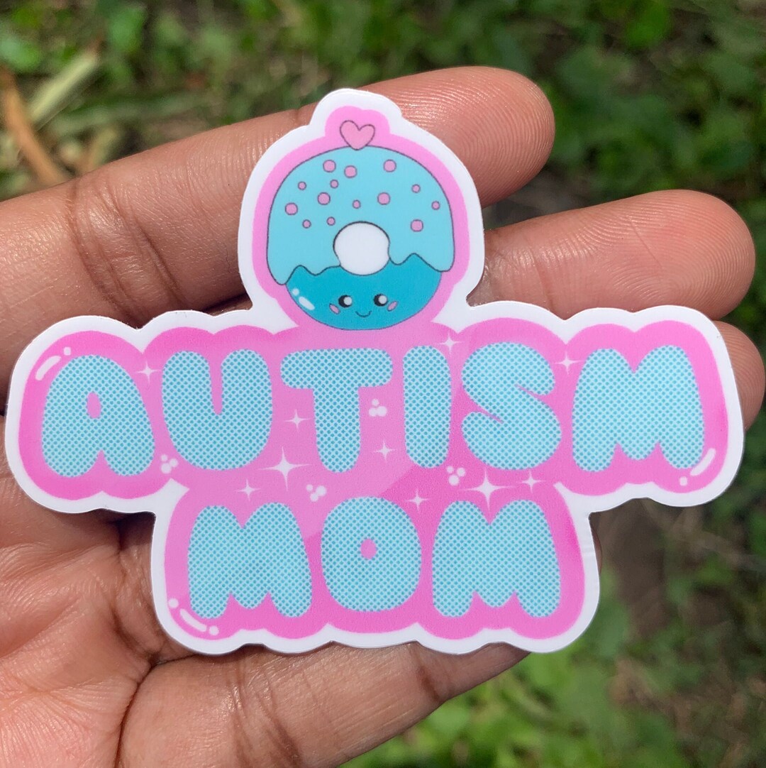 Cute Kawaii Autism Mom Waterproof Sticker, ASD Autism Donut Sticker ...