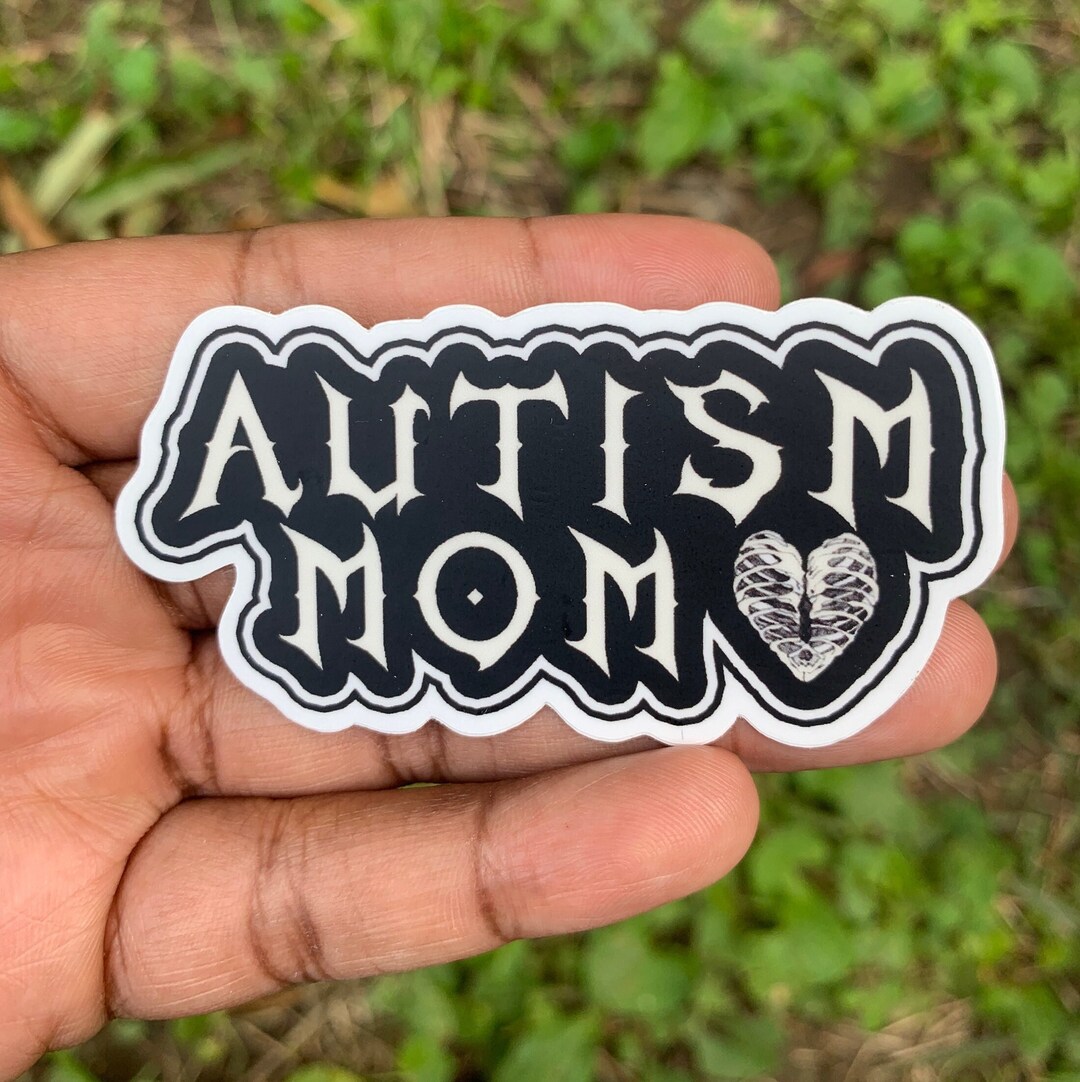 Goth Alt Autism Mom Waterproof Sticker, ASD Autism Goth Sticker ...