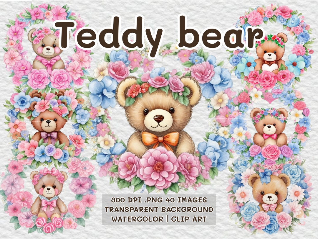 Watercolor Teddy Bear, Clip Art, High Quality 40NPG , Cute Animal ...