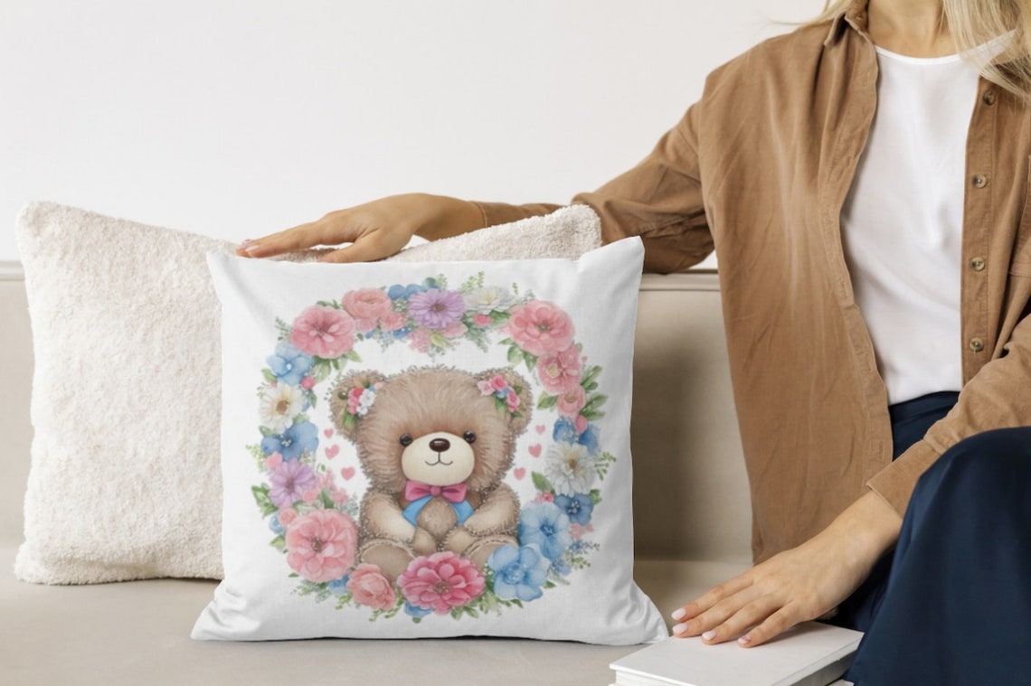 Watercolor Teddy Bear Clip Art High Quality 40NPG Cute - Etsy