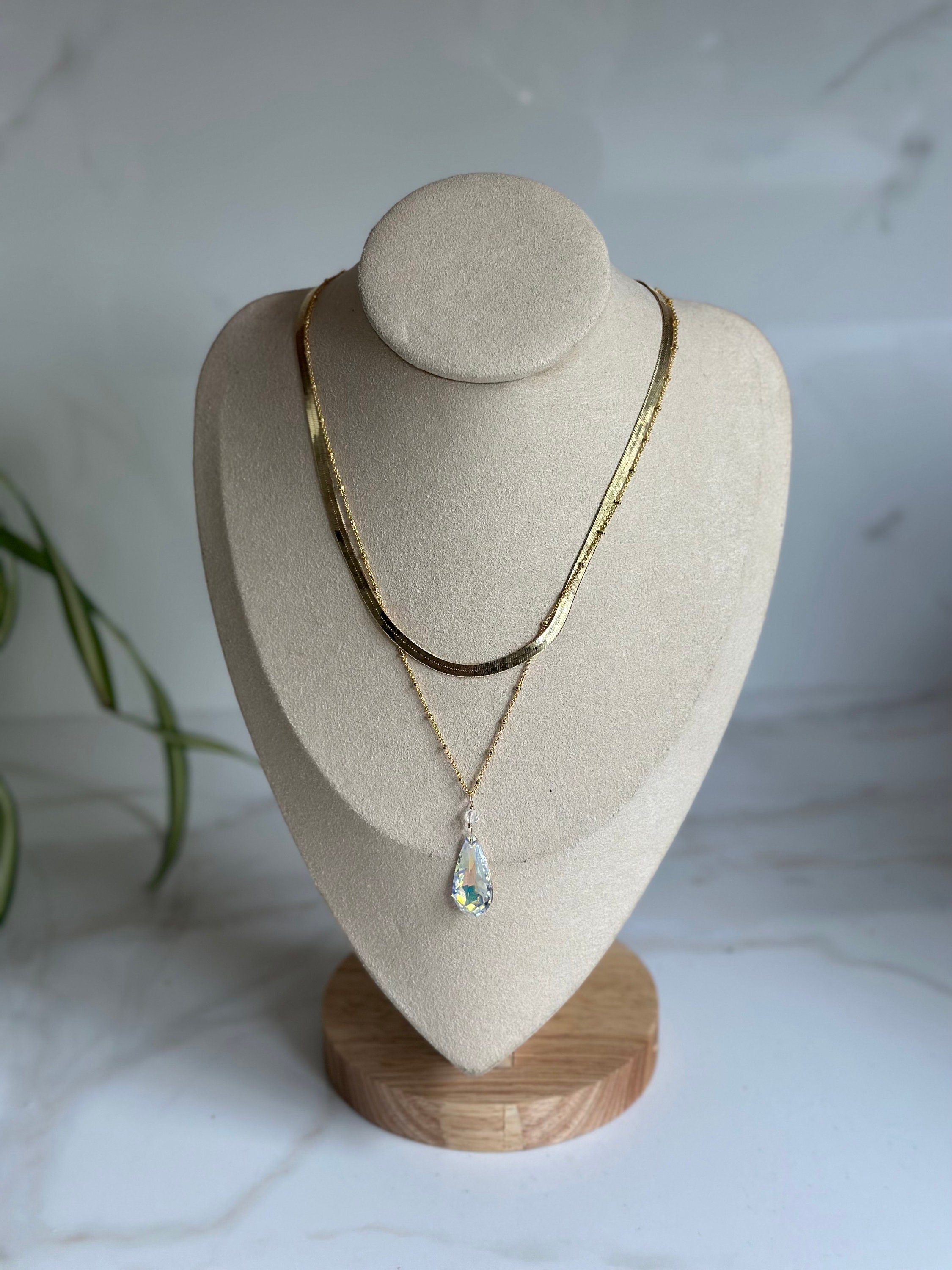 Aurora Borealis Crystal Mermaid Pendant Necklace, Crystal Pendant ...