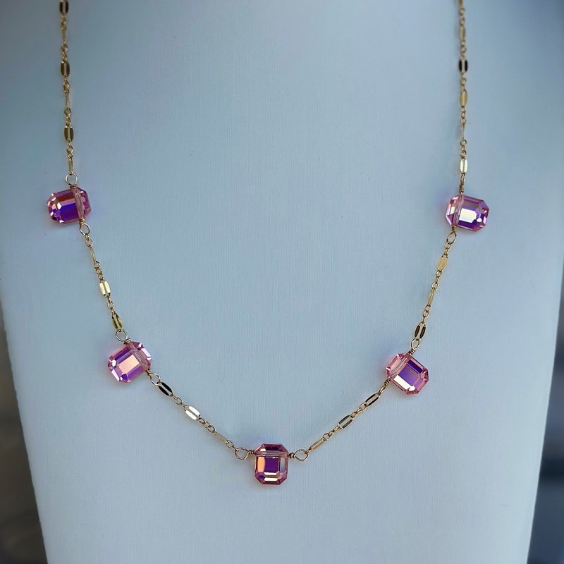 Pink Necklace - Etsy