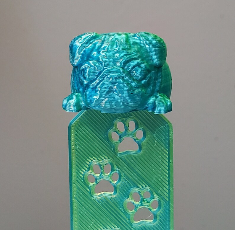 Peeking Pug 3D Printed Bookmark. Custom Colors Available. - Etsy