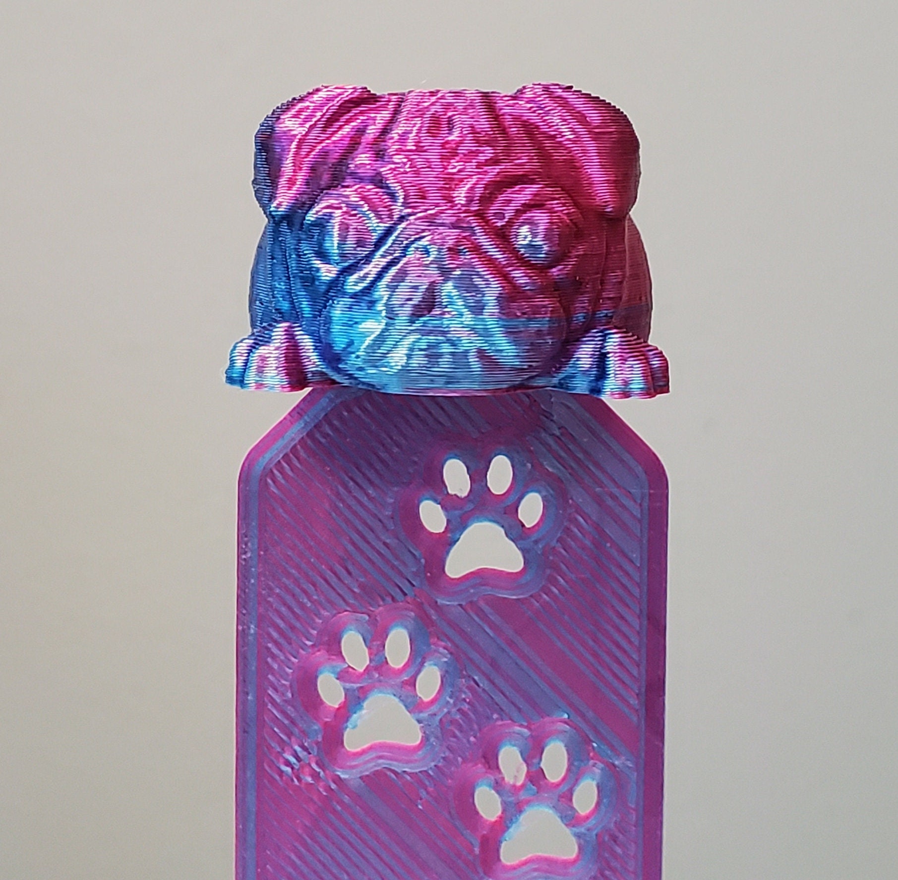 Peeking Pug 3D Printed Bookmark. Custom Colors Available. - Etsy
