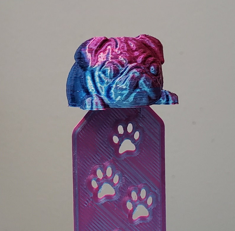 Peeking Pug 3D Printed Bookmark. Custom Colors Available. - Etsy
