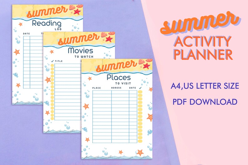Digital Printable Summer Diary for Children Kids Printable - Etsy