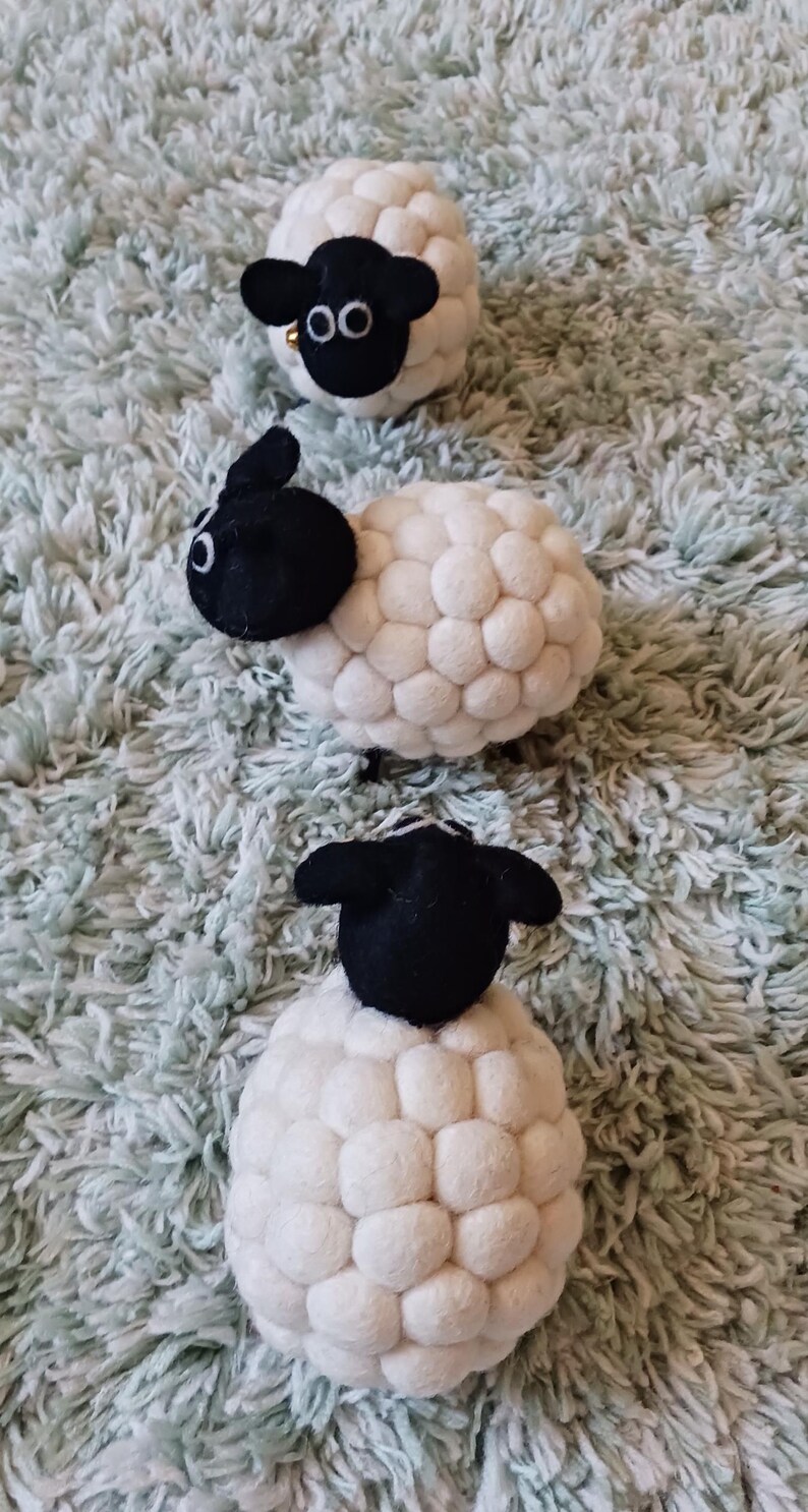 Lamb Toys Sheep Figurines Craft Wool Felt Sheep Doll Christmas ...