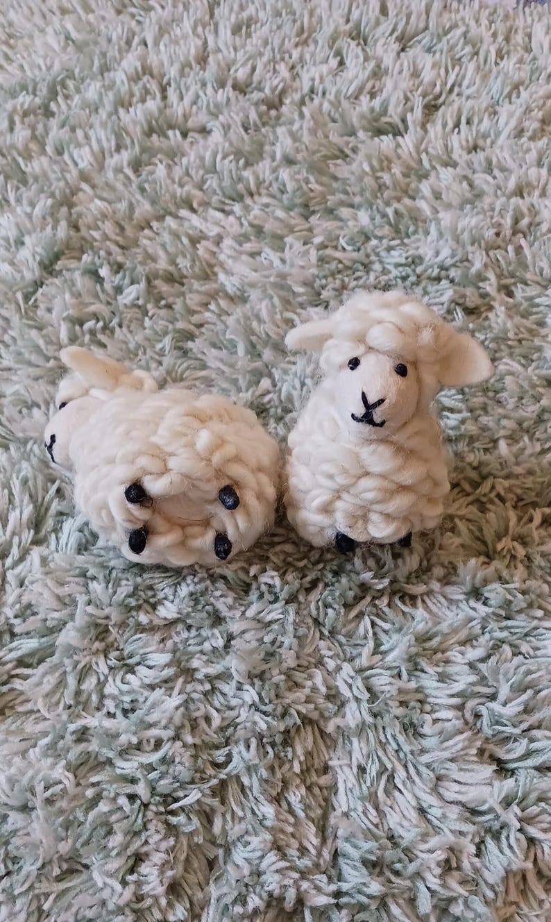Lamb Toys Sheep Figurines Craft Wool Felt Sheep Doll Christmas ...