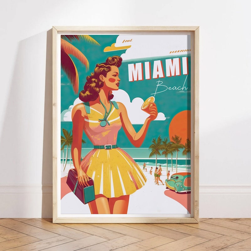 Retro Miami Decor - Etsy