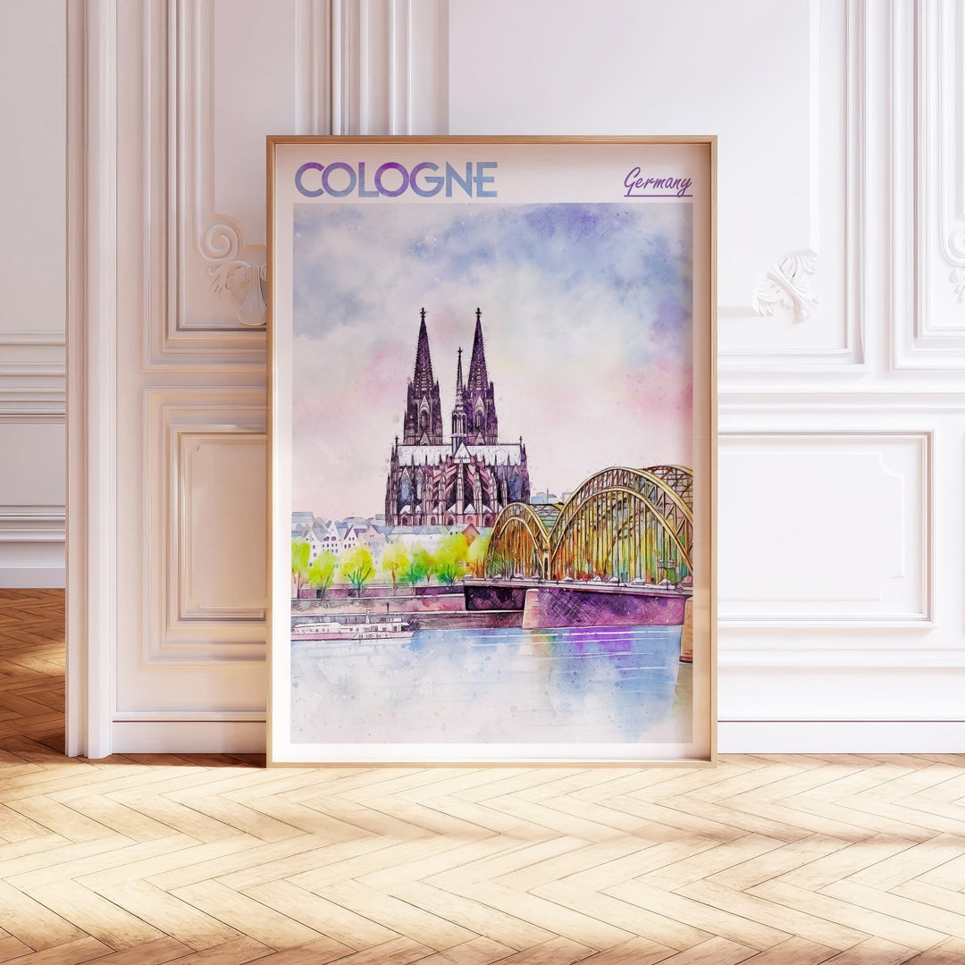 Cologne Watercolor Poster - World Cities Wall Art - Germany Europe ...