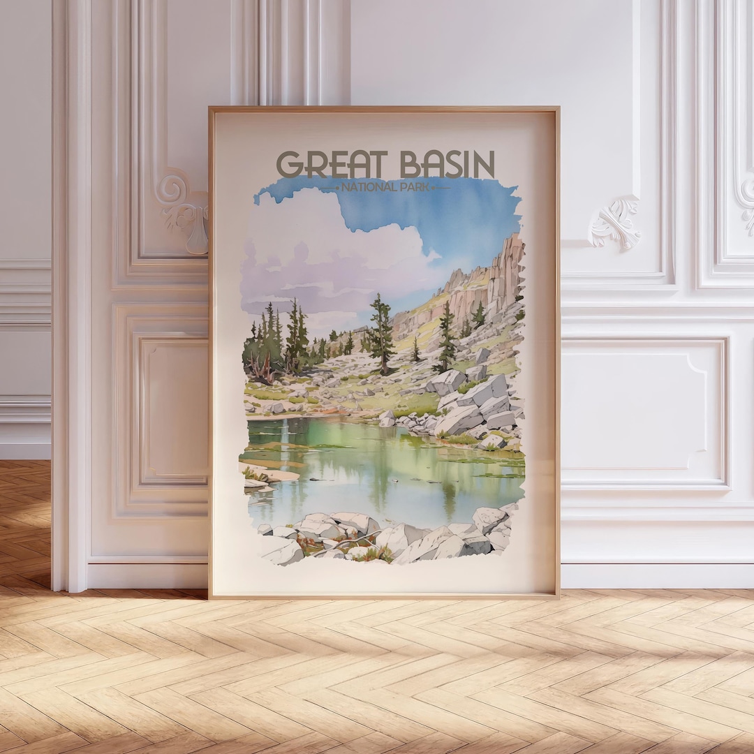 Great Basin National Park Watercolor Travel Poster - US National Parks ...