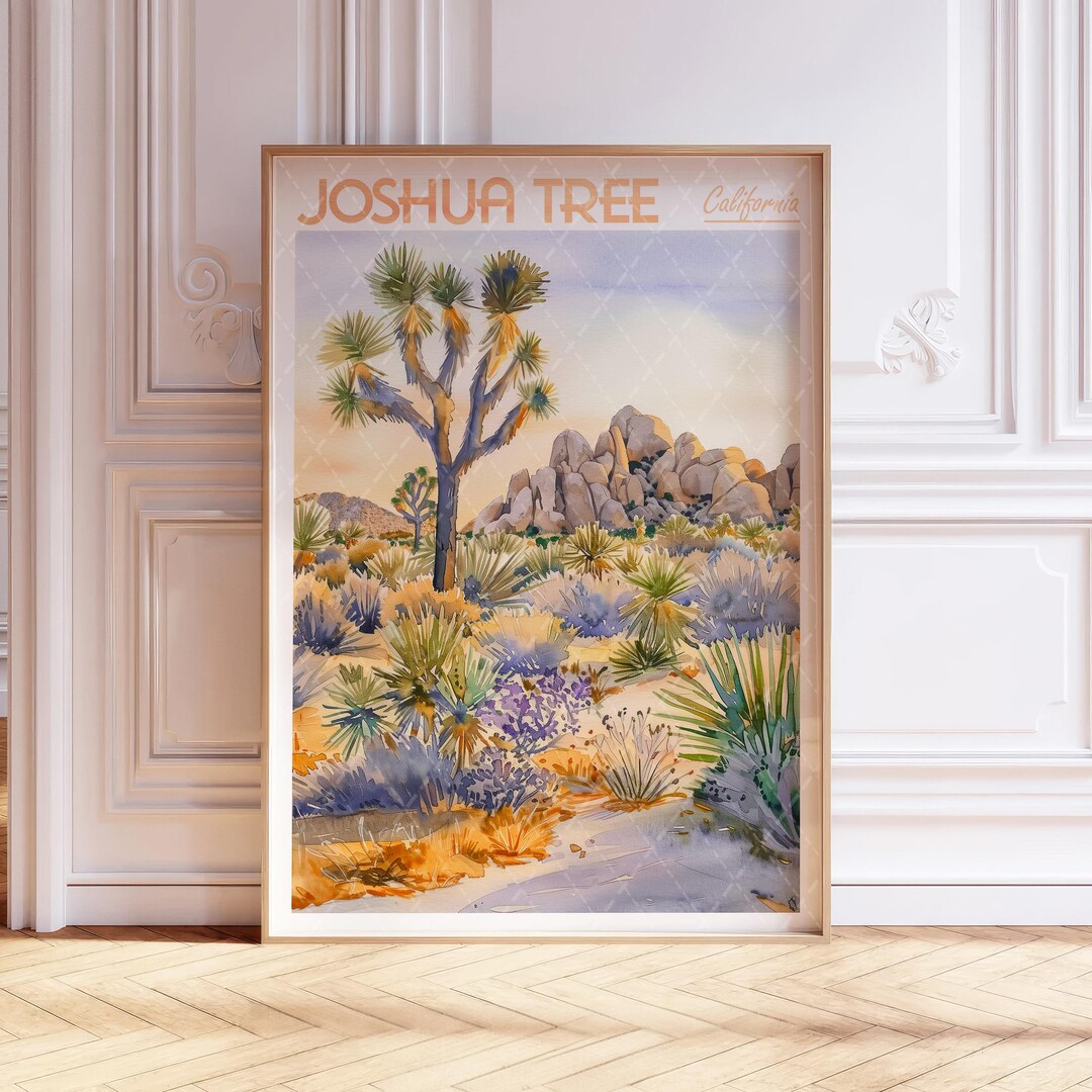 Joshua Tree National Park Watercolor Travel Poster - US National Parks ...