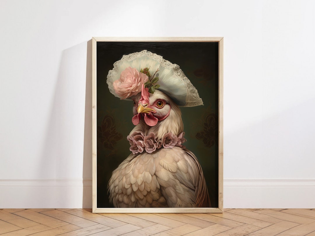 Mrs. Chicken Victorian Style Portrait, Funny Gift for Animal Lover ...