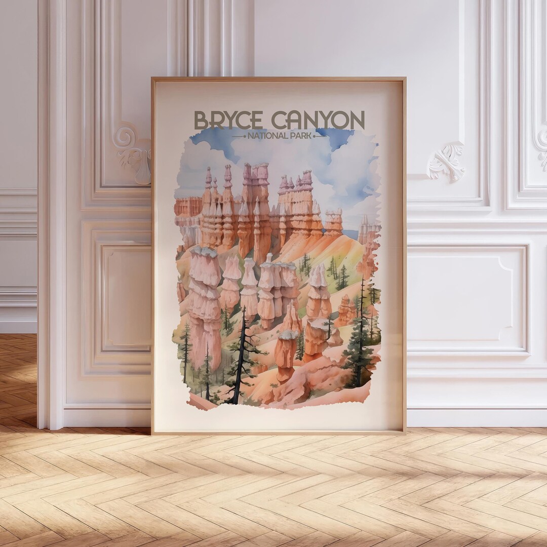 Bryce Canyon National Park Watercolor Travel Poster - US National Park ...