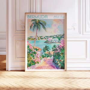 Bermuda Watercolor Poster - World Cities Wall Art - Tropical Island ...