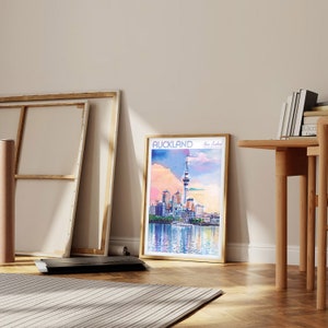 Auckland Watercolor Poster - World Cities Wall Art - New Zealand Travel ...