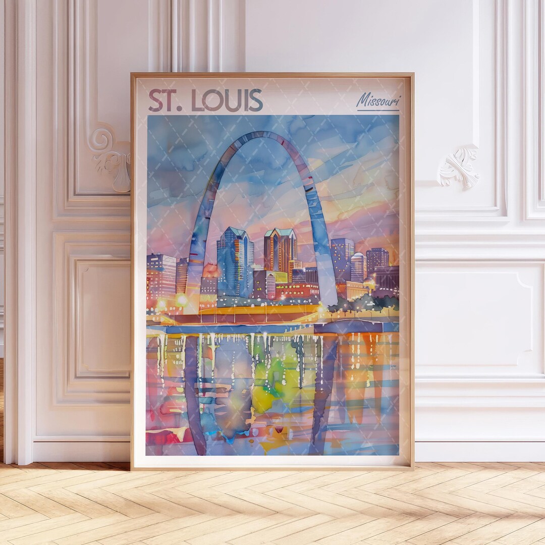 St. Louis Watercolor Wall Art - St. Louis Print - Missouri Travel ...