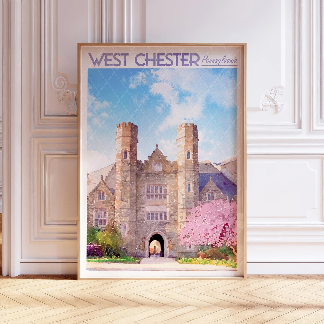 West Chester Watercolor Art Print - Pennsylvania Print - Pennsylvania ...