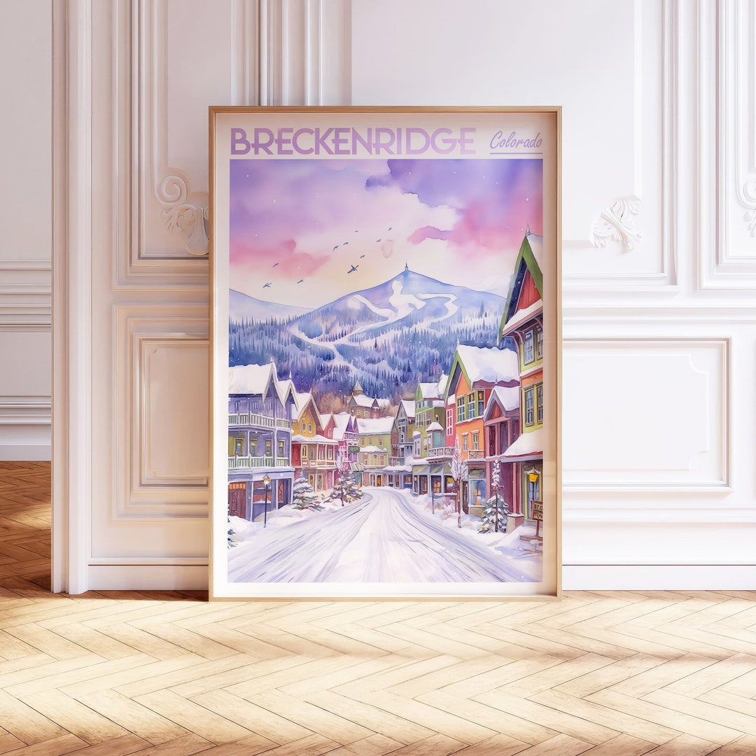 Breckenridge City Watercolor Poster - City Skyline Wall Art - United ...
