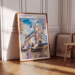 London Bridge Watercolor Art Print - London City Print - England Europe ...